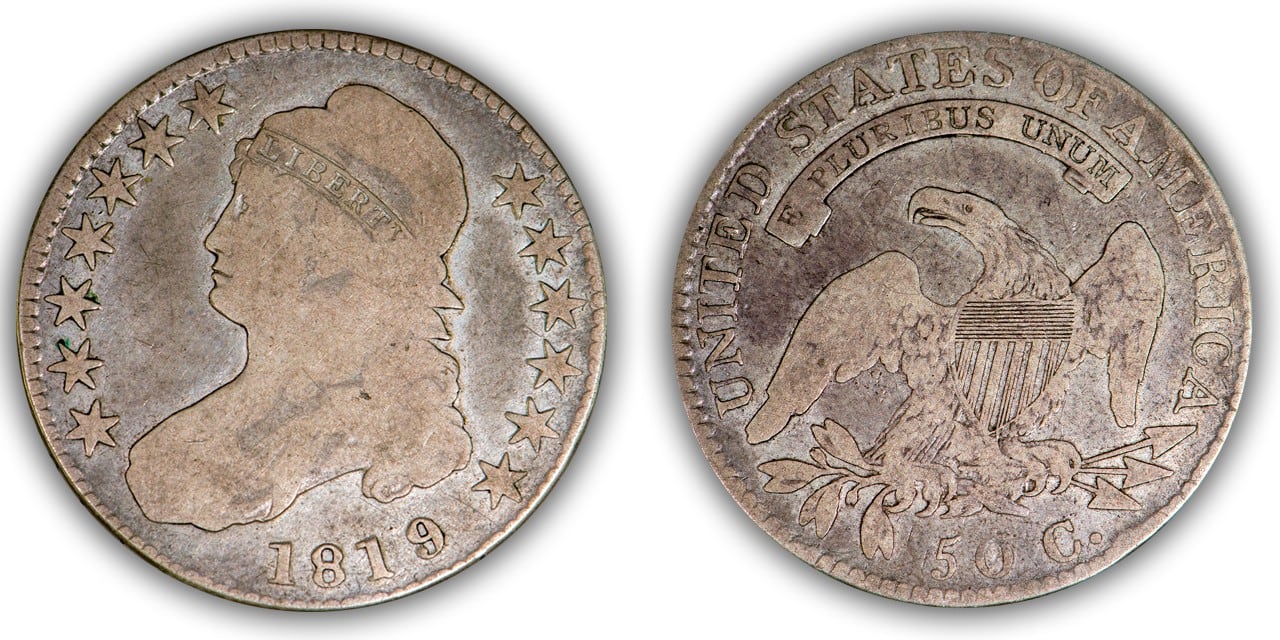 1819/8 50 C. O.103, large 9/8, VG-8 - Harford Coins